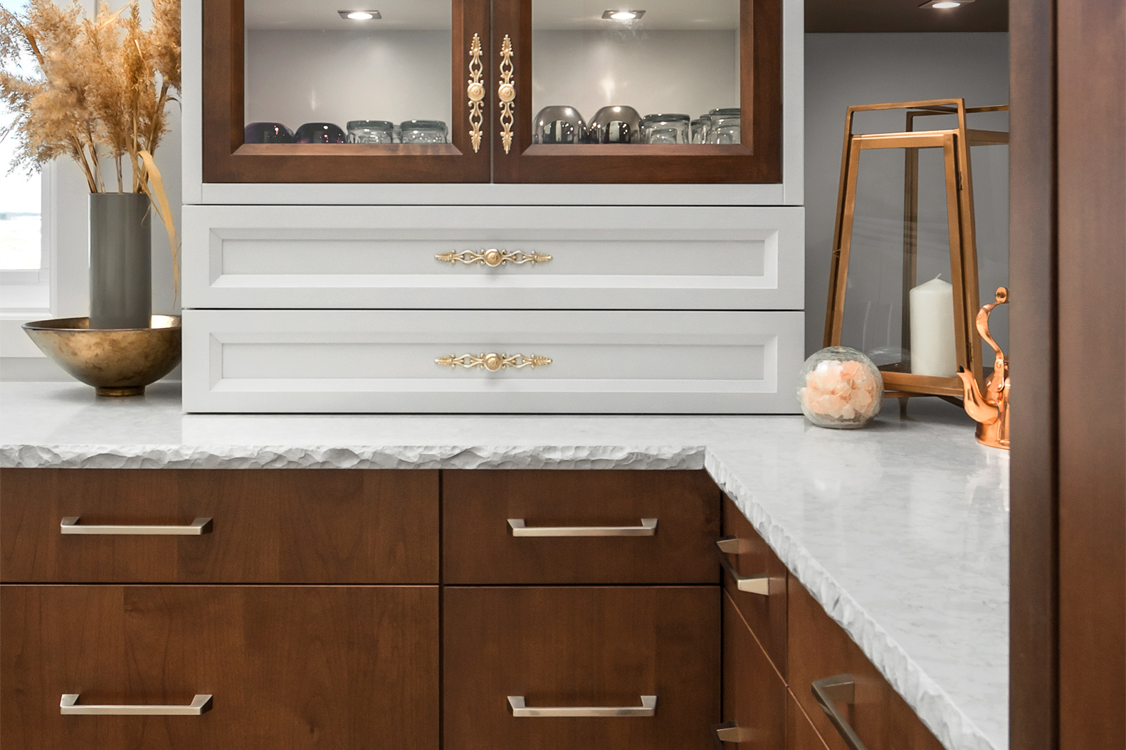 A Kitchen Style Guide for Wood Cabinets with Gold Hardware